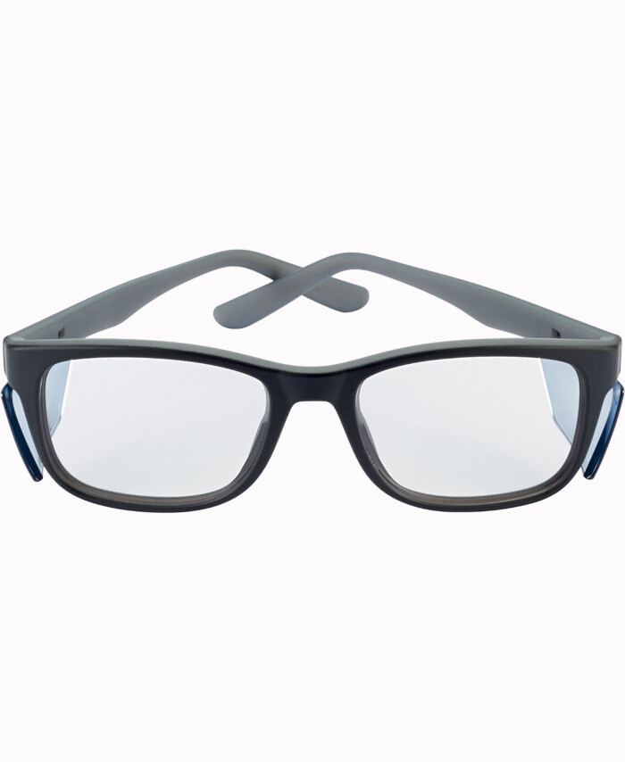 KICK Black/Grey Frame with Side Shield and Clear "Blue Light Protective ...