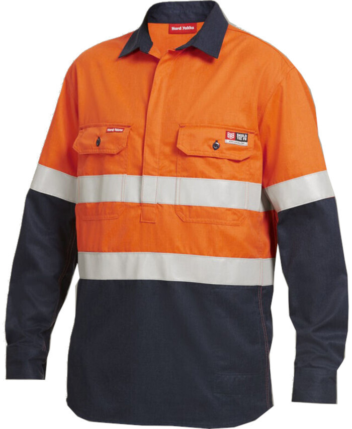 Protect - Shieldtec Hi-Vis Closed Two Tone Closed Front Shirt with Tape ...